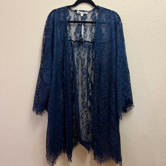 Wallflower | Swim | Nwt Wallflower Sheer Lacy Floral Kimono Cover Up In ...